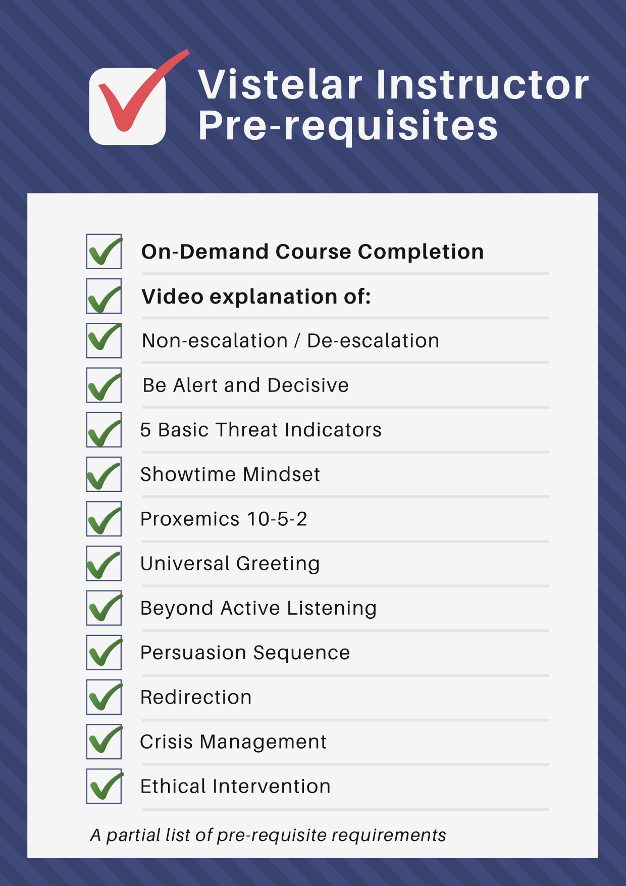 Vistelar Advanced Instructor Course - Vistelar Academy
